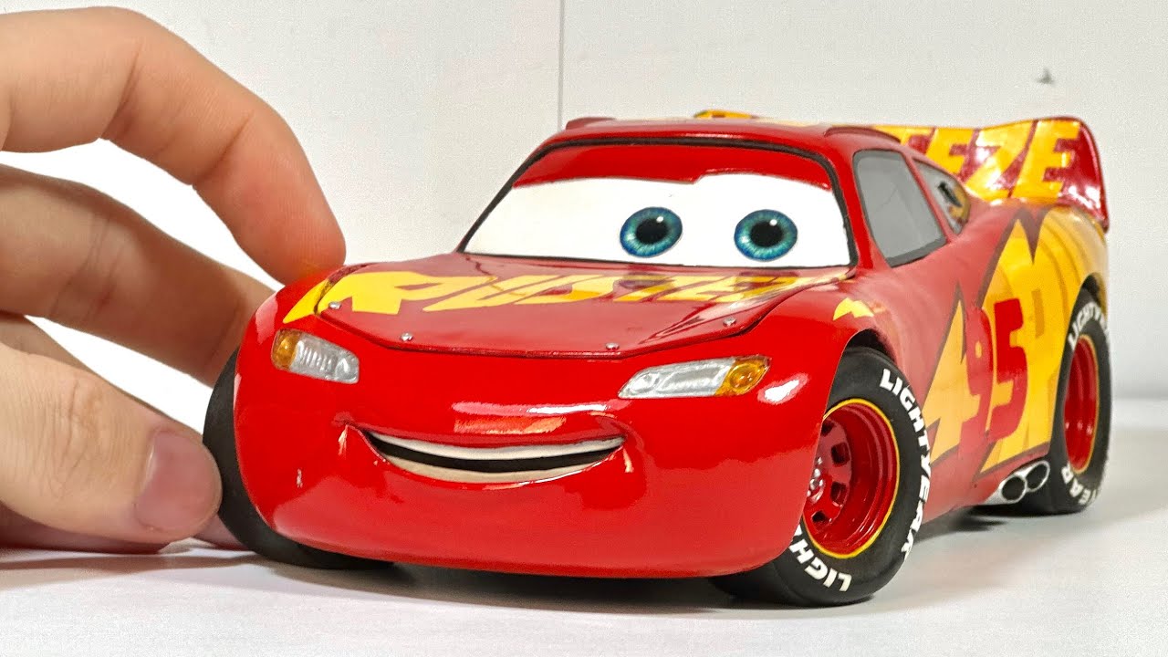 I made lightning McQueen from plasticine clay, full review DIY ...