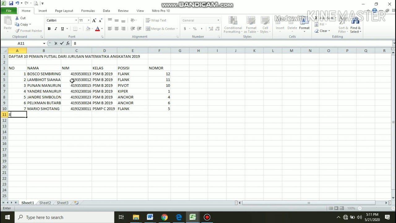 Tutorial membuat basis data menggunakan aplikasi excel - YouTube