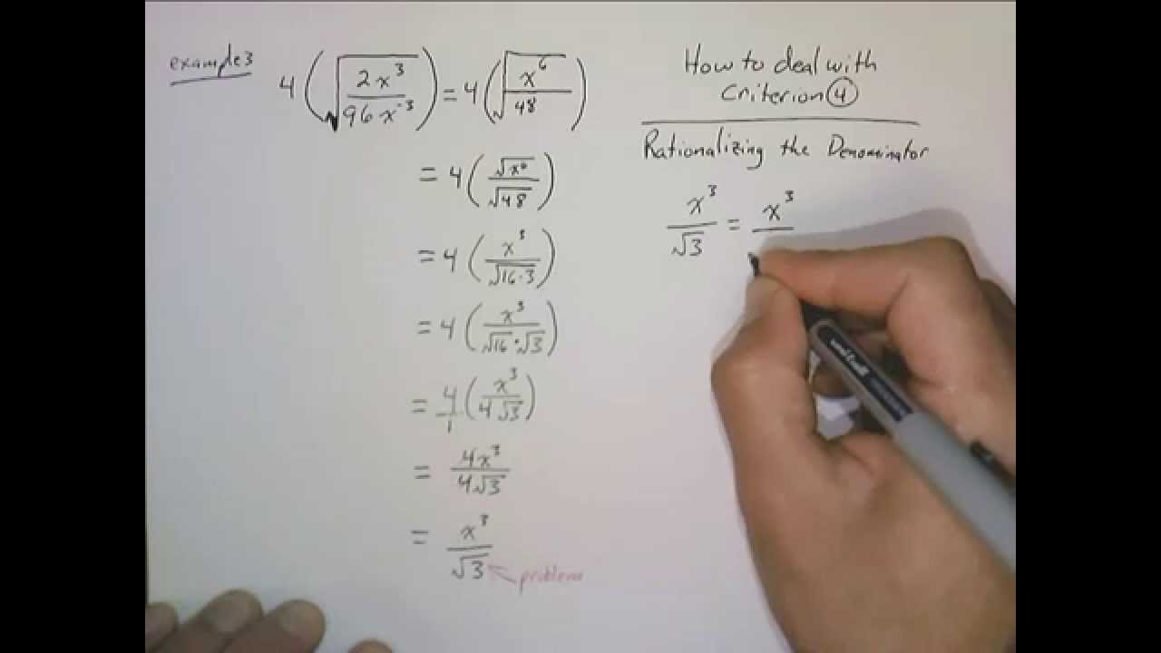 40 Radicals -- division property and rationalizing the denominator ...