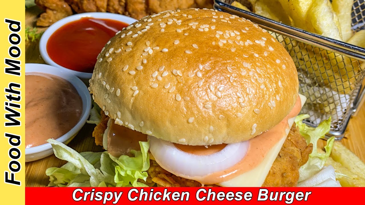 crispy chicken cheese burger | zinger cheese burger | Extra ...