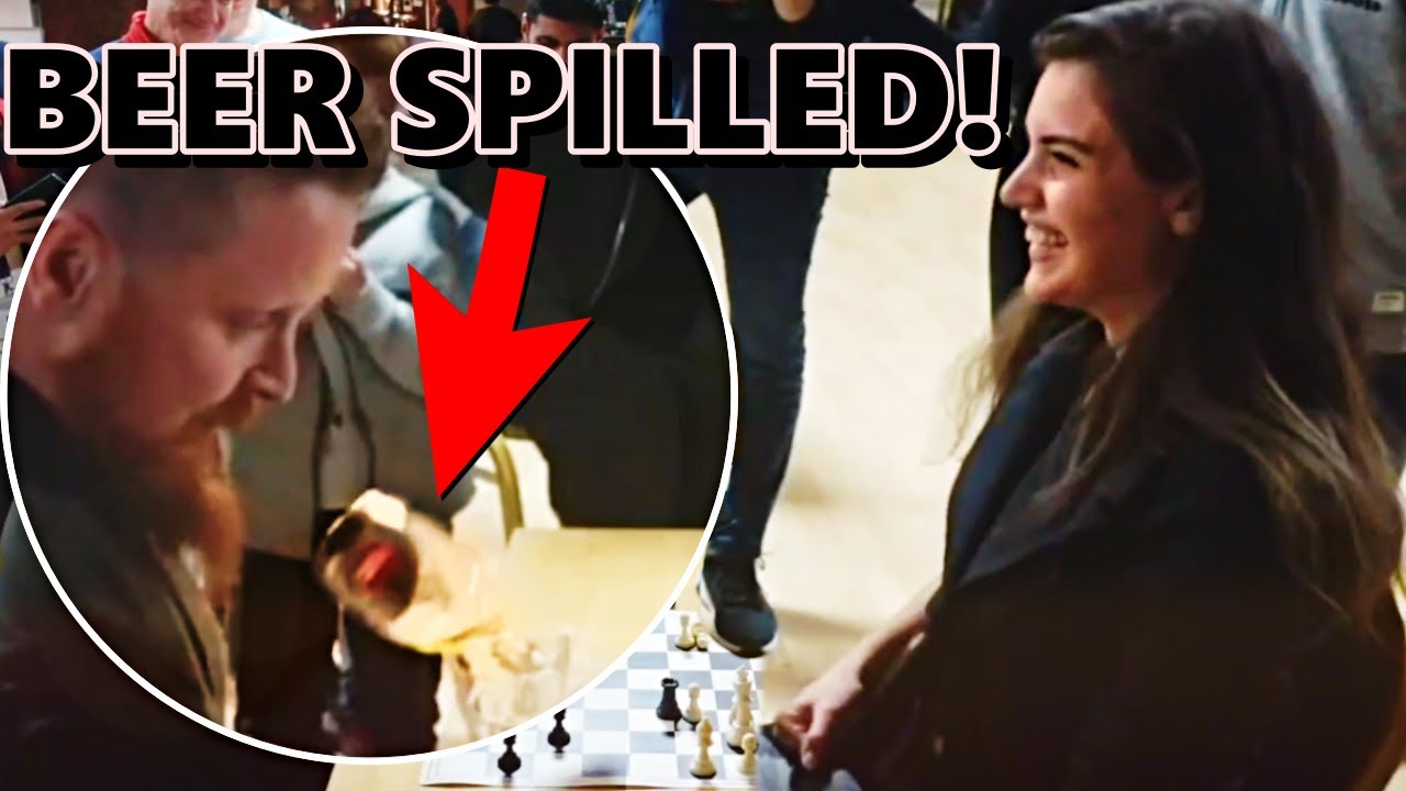 Grandmaster Spills His Beer While He is Playing against Alexandra Botez ...
