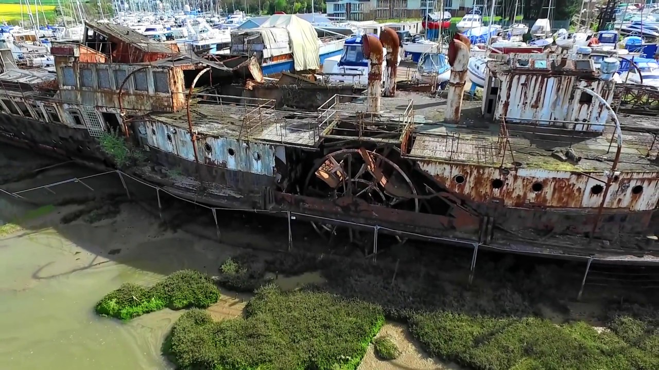 PS Ryde Queen on the River Medina - Drone Video April 2017 - YouTube
