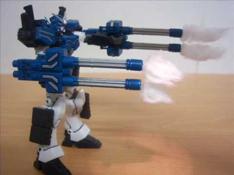 gundam stop motion (walking and shooting complete) - YouTube
