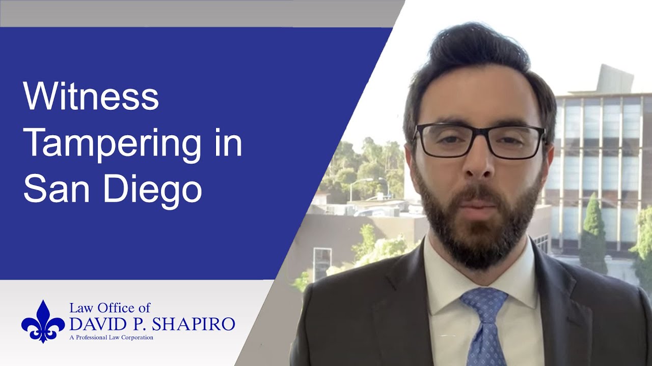 Dissuading or intimidating a witness charge in San Diego 2020 - YouTube