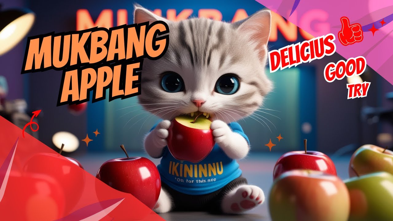 Mukbang Apple ASMR Apel Cat Or Kucing Oyen #54 - Eat Along with the ...