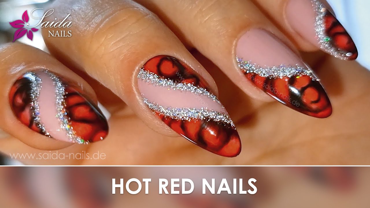 HOT RED NAILS INSPO - X-Mas NAILS - Step by Step - EASY BUILD UP - YouTube