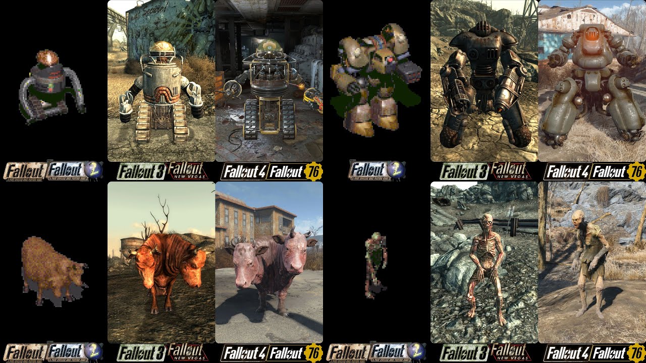 Evolution of Fallout Creatures - 1997 to 2018 - YouTube