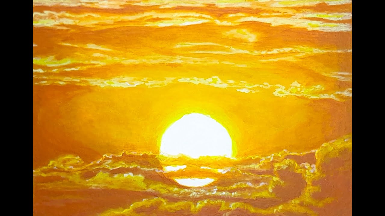 Sunrise and Morning Sky Painting | Easy Acrylic Painting - YouTube