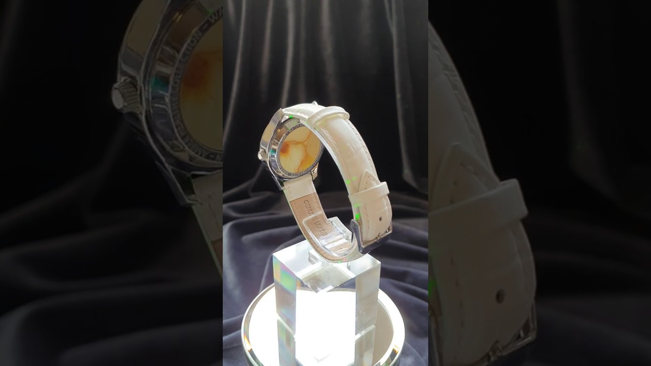 AMBER RELAX LUXUS WATCHES, BALTIC AMBER WATCH, GENUINE WHITE LEATHER ...