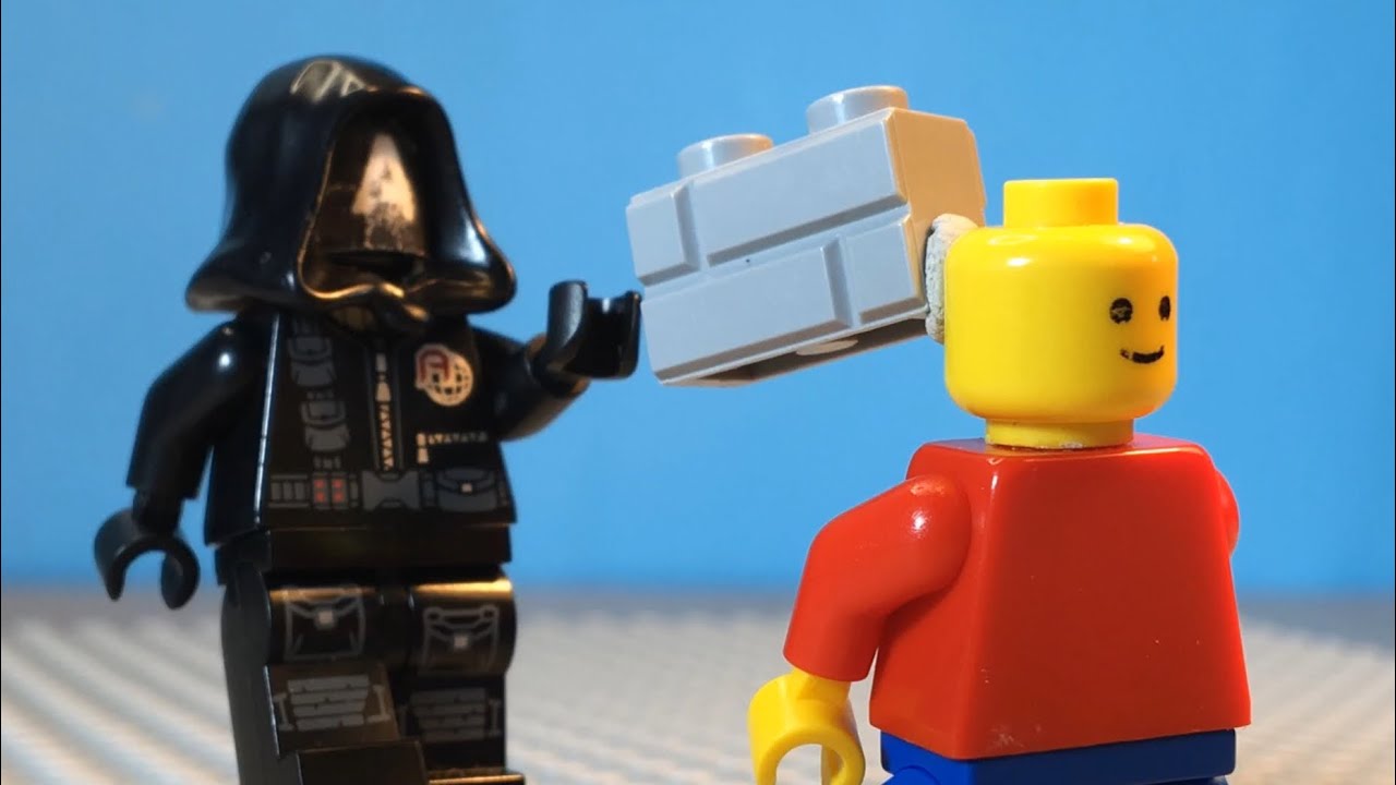 Lego Man gets hit by a brick - YouTube
