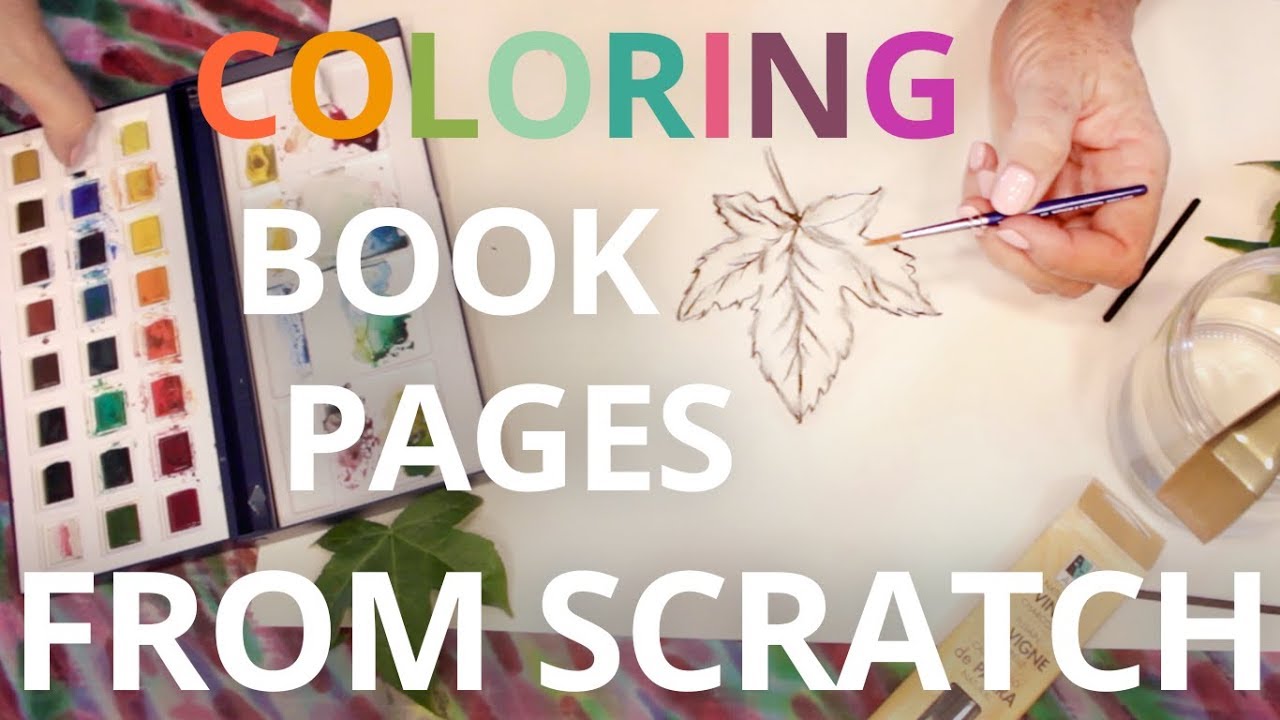 Watercolor + Vine Charcoal Leaf: Make Your Own Coloring Book Page with ...
