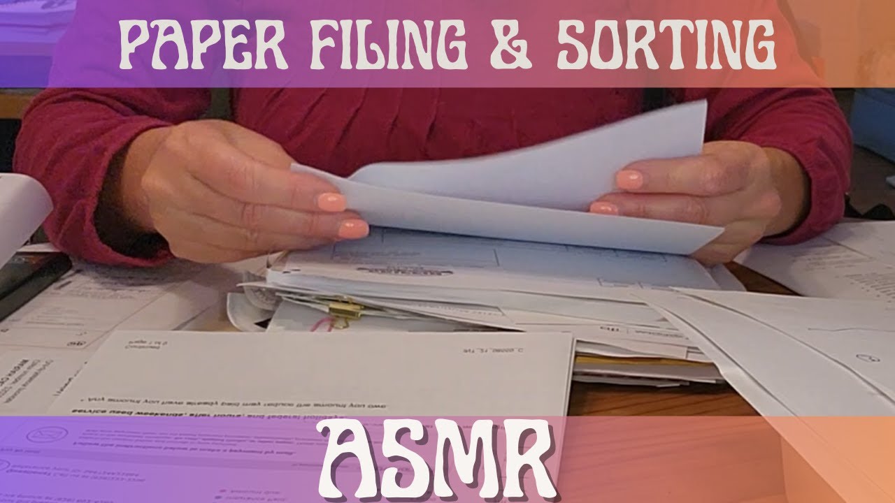 Paper Filing & Sorting ASMR - No talking (Extra Long) - YouTube