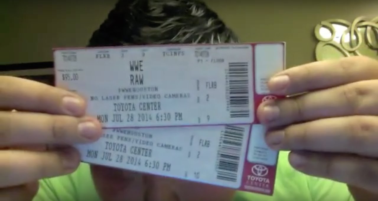My Tickets to Monday Night RAW 7/28/14 - YouTube