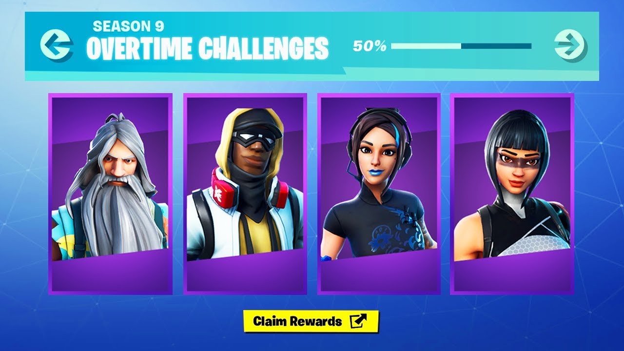 The NEW Fortnite OVERTIME CHALLENGES FREE REWARDS! (Fortnite Season 9 ...