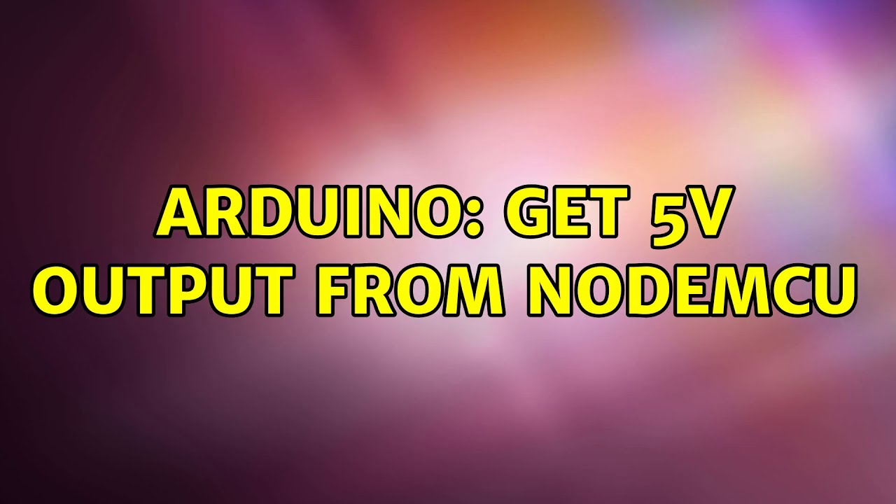 Arduino: Get 5V output from NodeMCU - YouTube