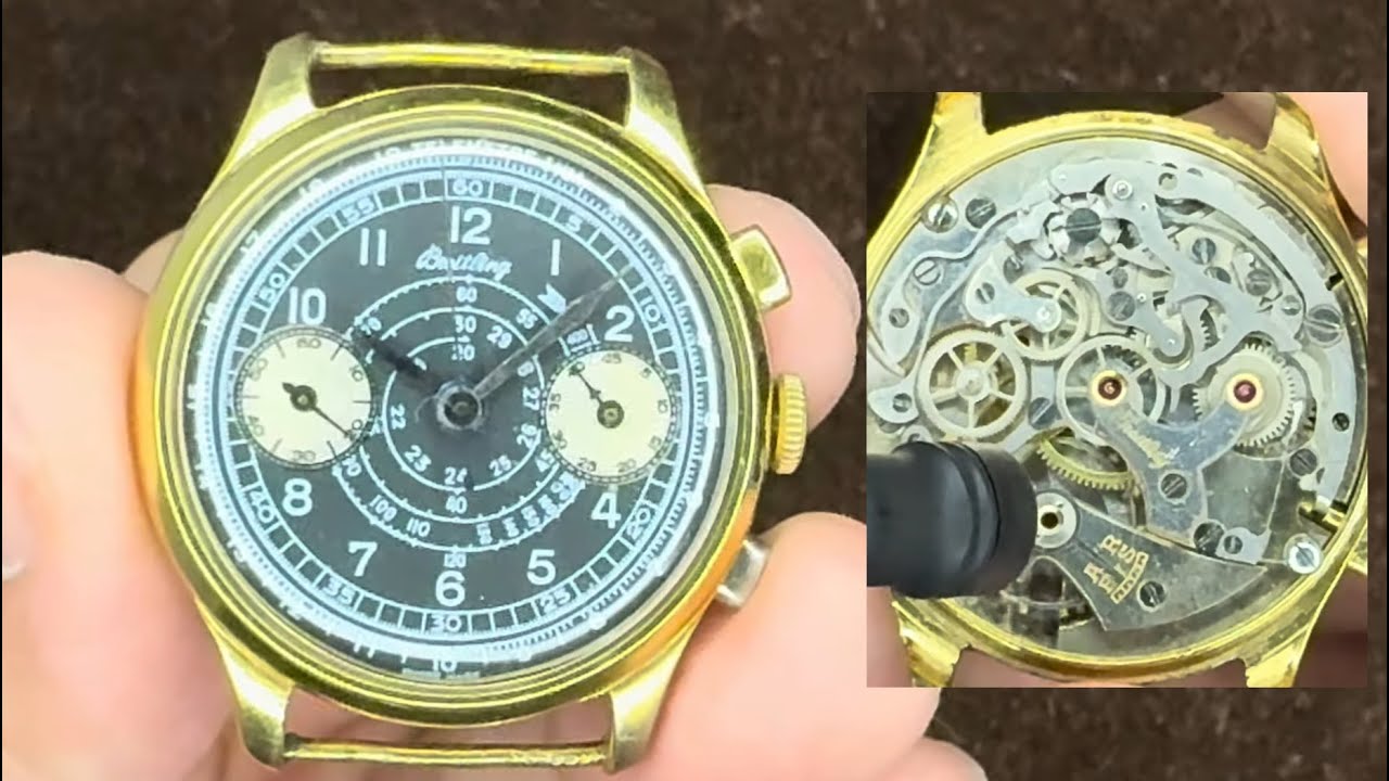 Breitling 760 Caliber. Venus 175 Swiss 1940s Vintage Chronograph Watch ...
