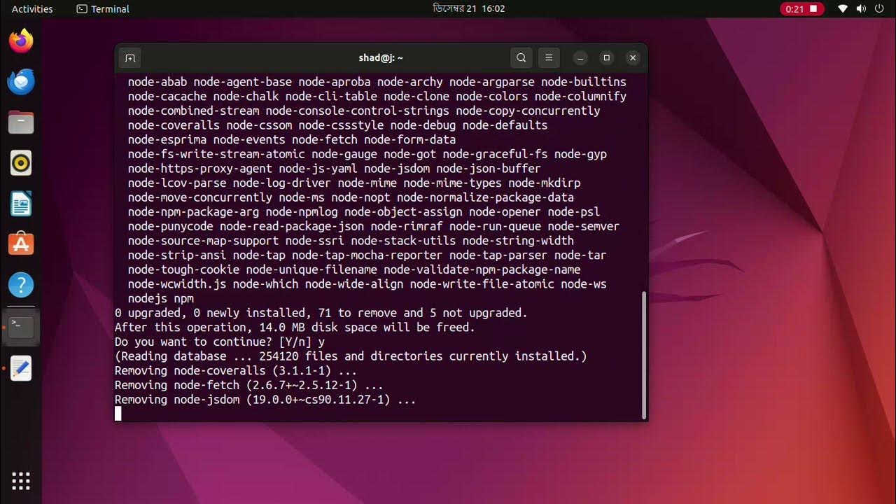 Tutorial - 4: Step-by-Step Guide to Completely Removing Node.js and npm from your Ubuntu Linux ...