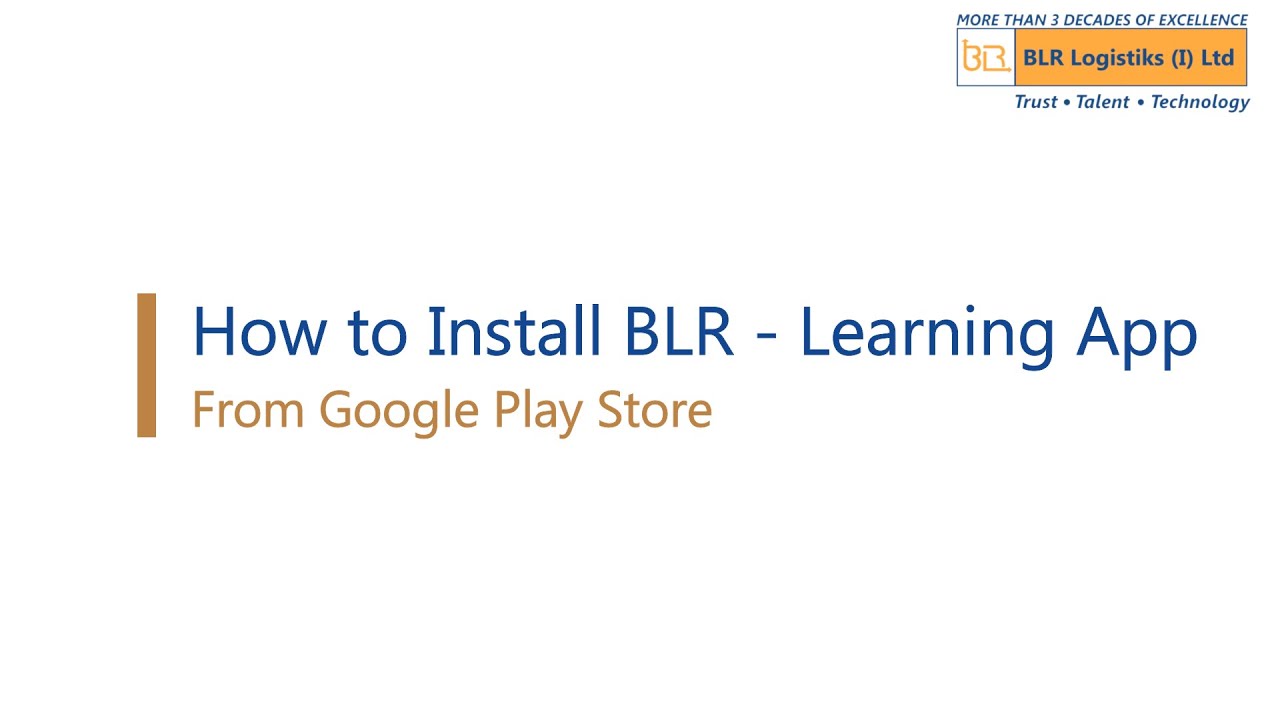 How to Install BLR Learning App - YouTube