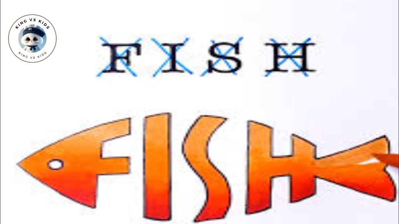 How to draw a fish with letter||FISH LETTER=🐠🐋🐟easy drawing and ...
