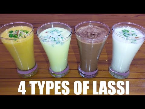 4 types of lassi | lassi recipes | mango lassi | chocolate lassi ...