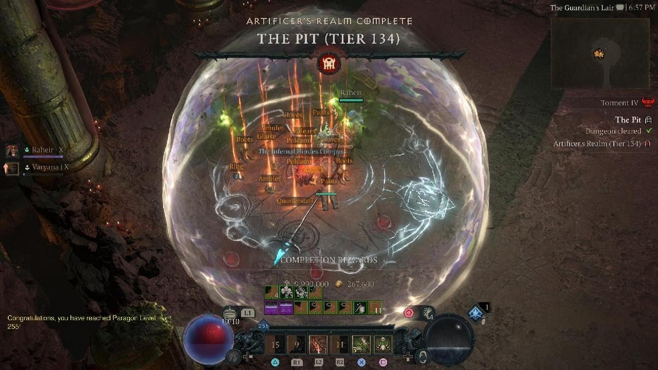 Diablo 4 Season 6 Spiritborn Touch of Death - Pit 134 clear - YouTube