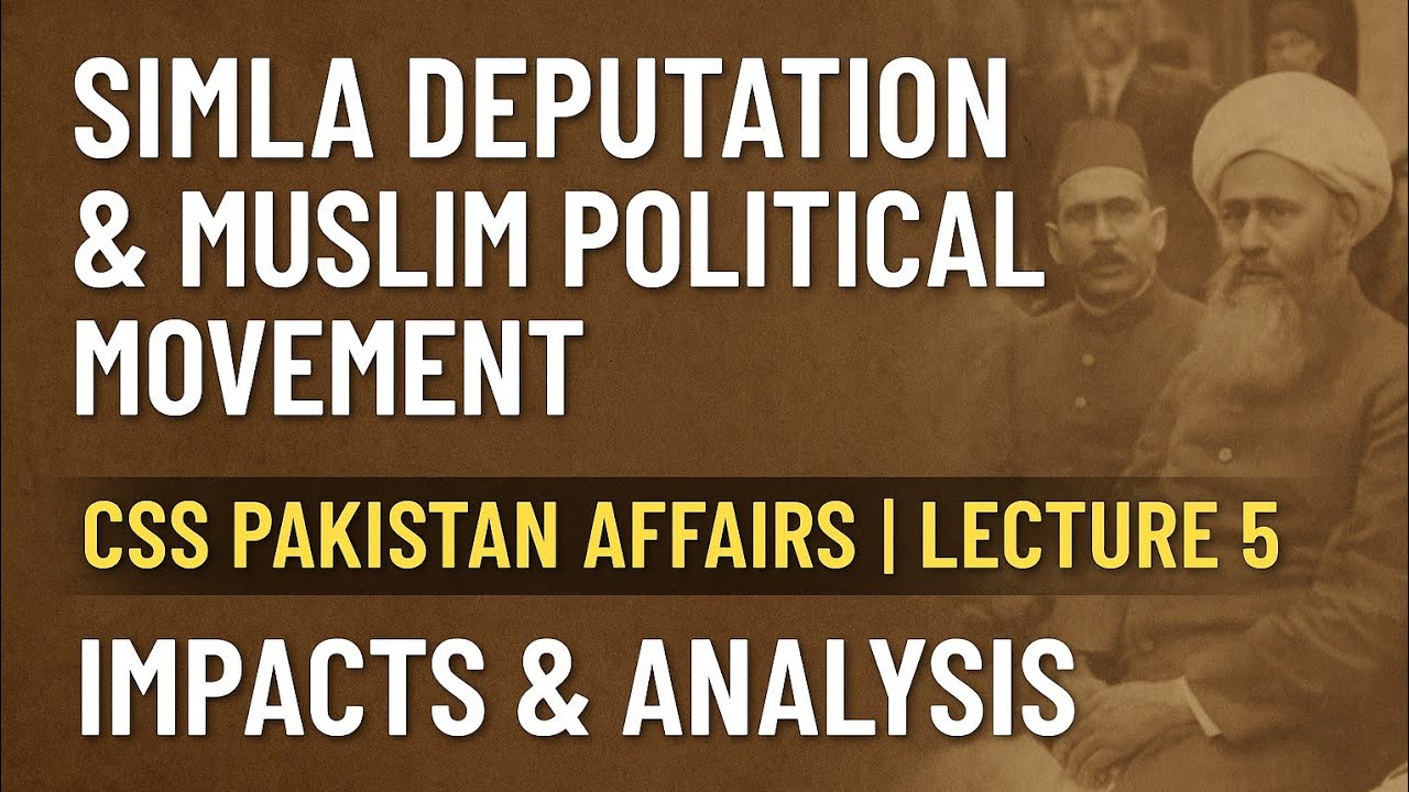 Simla Deputation & Muslim Political Movement | CSS Pakistan Affairs ...