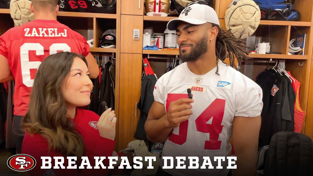 49ers Players Debate on the Best Breakfast Food 🥞 | 49ers - YouTube