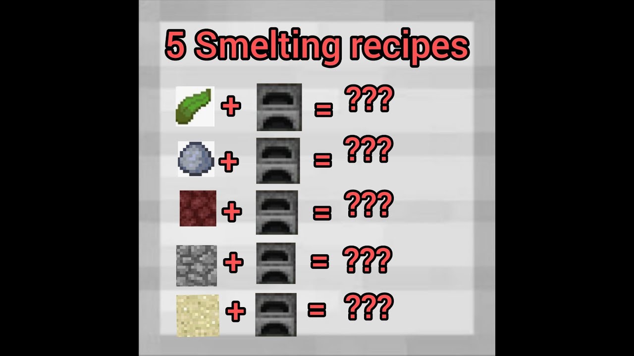 Minecraft | 5 Smelting recipes in Minecraft | - YouTube