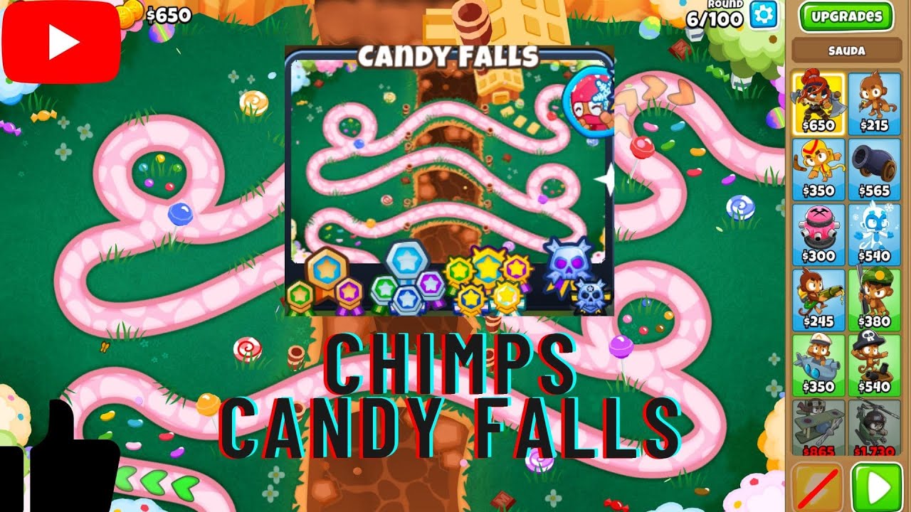 Best and Easiest Chimps Strategy - Candy Falls / Bloons Tower Defense 6 ...