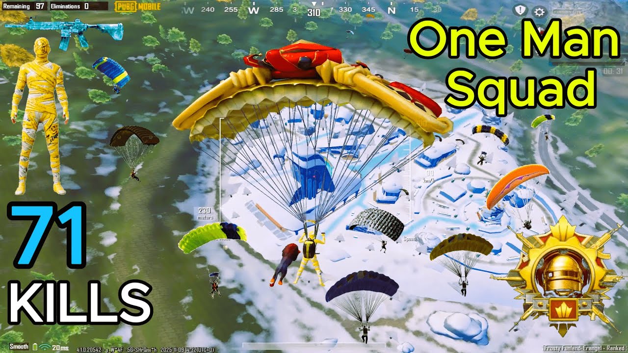 71 KILLS!!😱 FULL RUSH ONE MAN SQUAD(1V4) GAMEPLAY 😍 PUBG MOBILE - YouTube