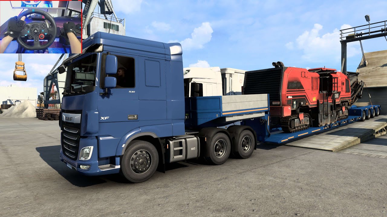 Ets 2: Hôm nay tôi trở máy giải nhựa đường bằng xe đầu kéo DAF XF 530 ...