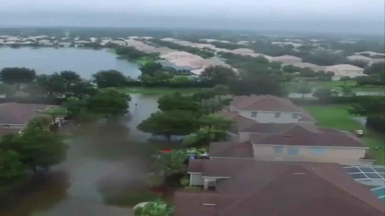 Damage of Irma to Florida Rock Ridge Lake Live Scenes Captured With ...