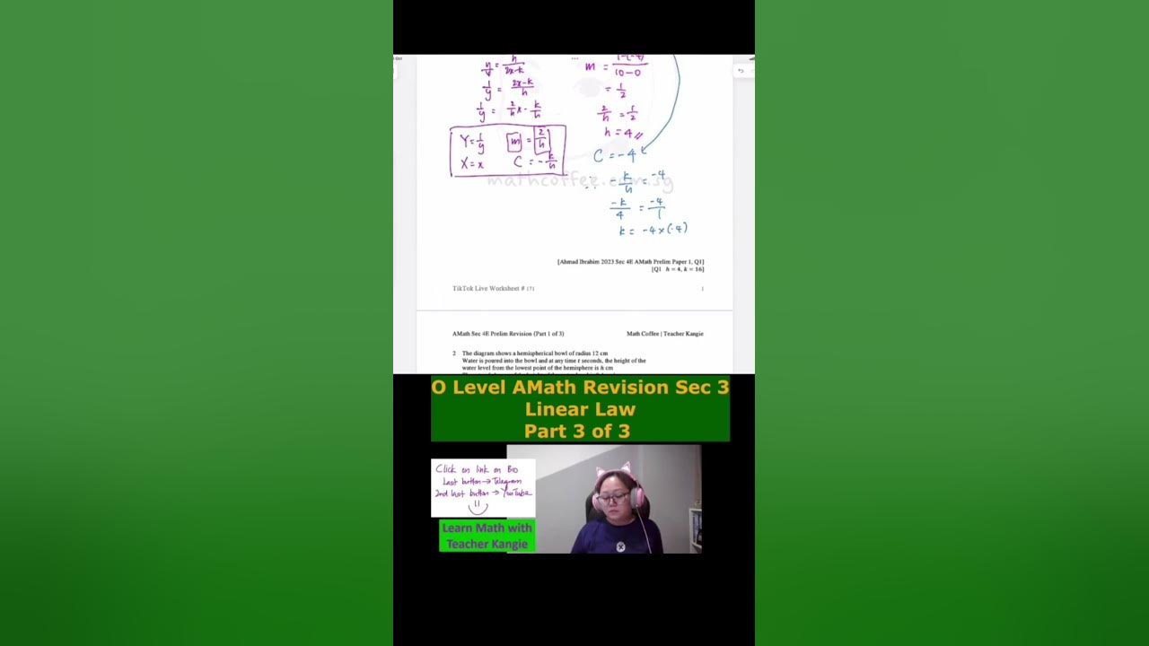 O Level AMath Revision Sec 3 Linear Law (Part 3 of 3) #MathSharing # ...