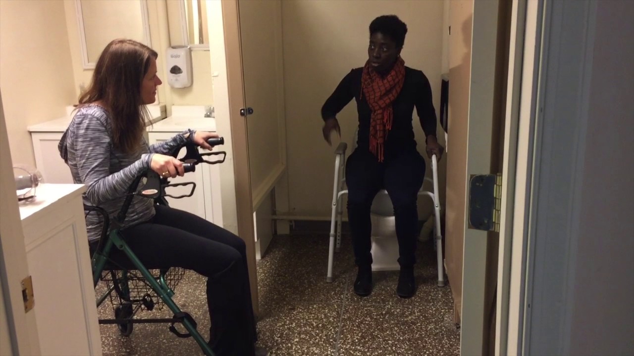 Trinity Bathroom Toilet Transfer Training - YouTube