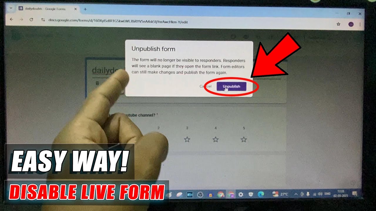 how to disable google form link (2025) - YouTube