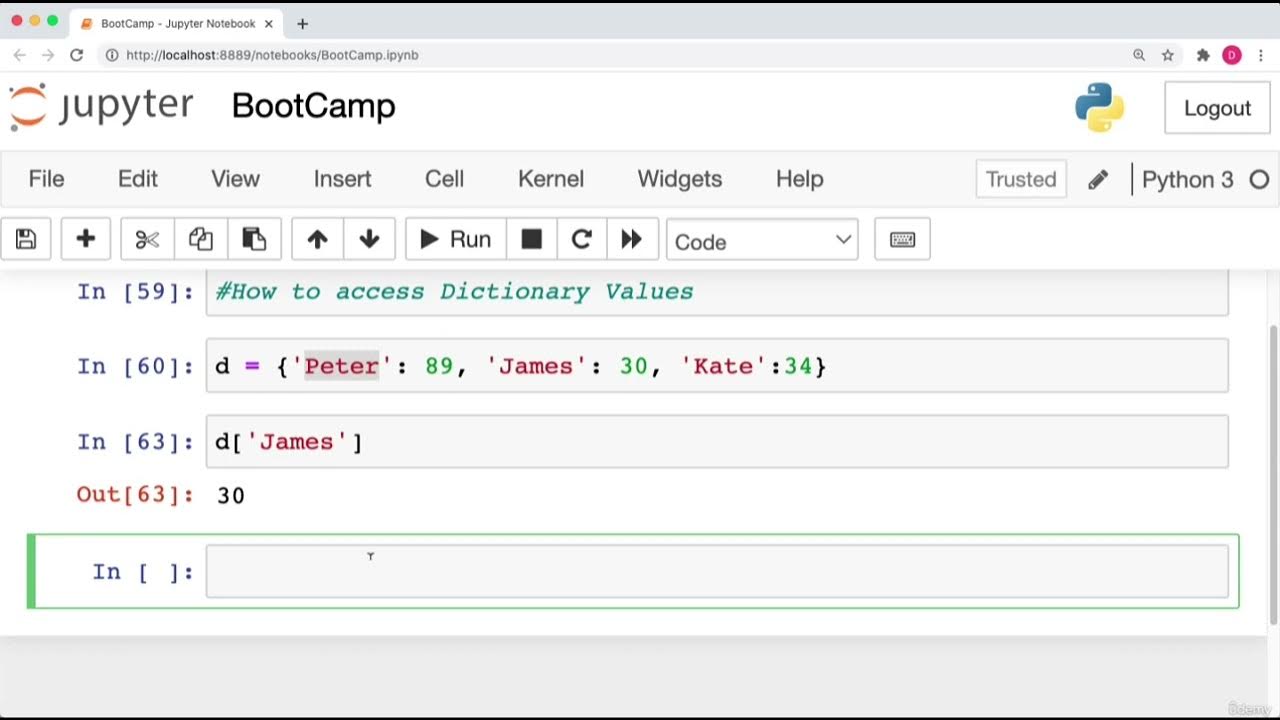004 Python Dictionary Accessing Values in Dictionary - YouTube