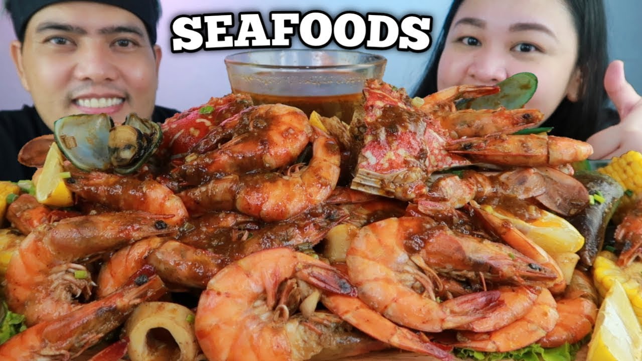SEAFOOD OVERLOAD MUKBANG | Shrimp Crab Mussels Squid | Filipino Food ...
