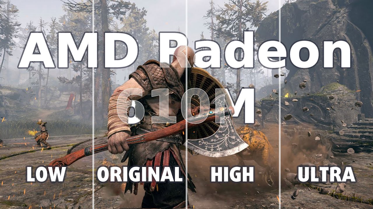 🎮 AMD Radeon 610М - God Of War gameplay benchmarks (1080p) - YouTube