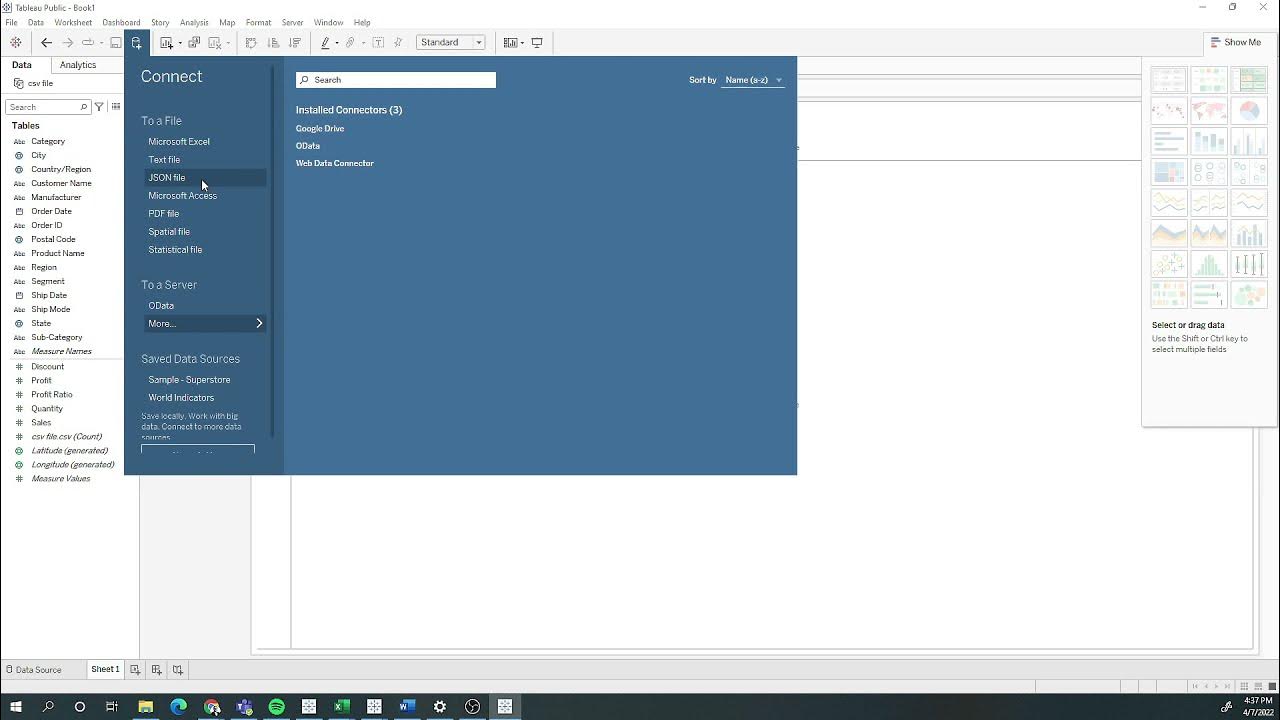 How to Import CSV in Tableau Public - YouTube