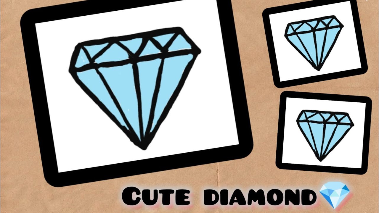 HOW TO DRAW CUTE DIAMOND💎💎💎💎 DRAWING STEP BY STEP - YouTube