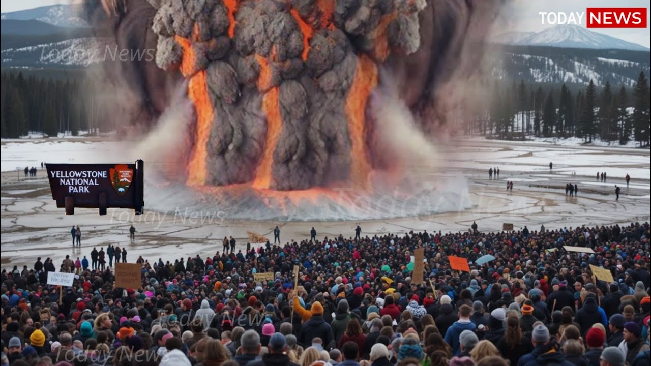 Huge Eruption in Yellowstone! Live Footage of Geyser Eruption in winter ...