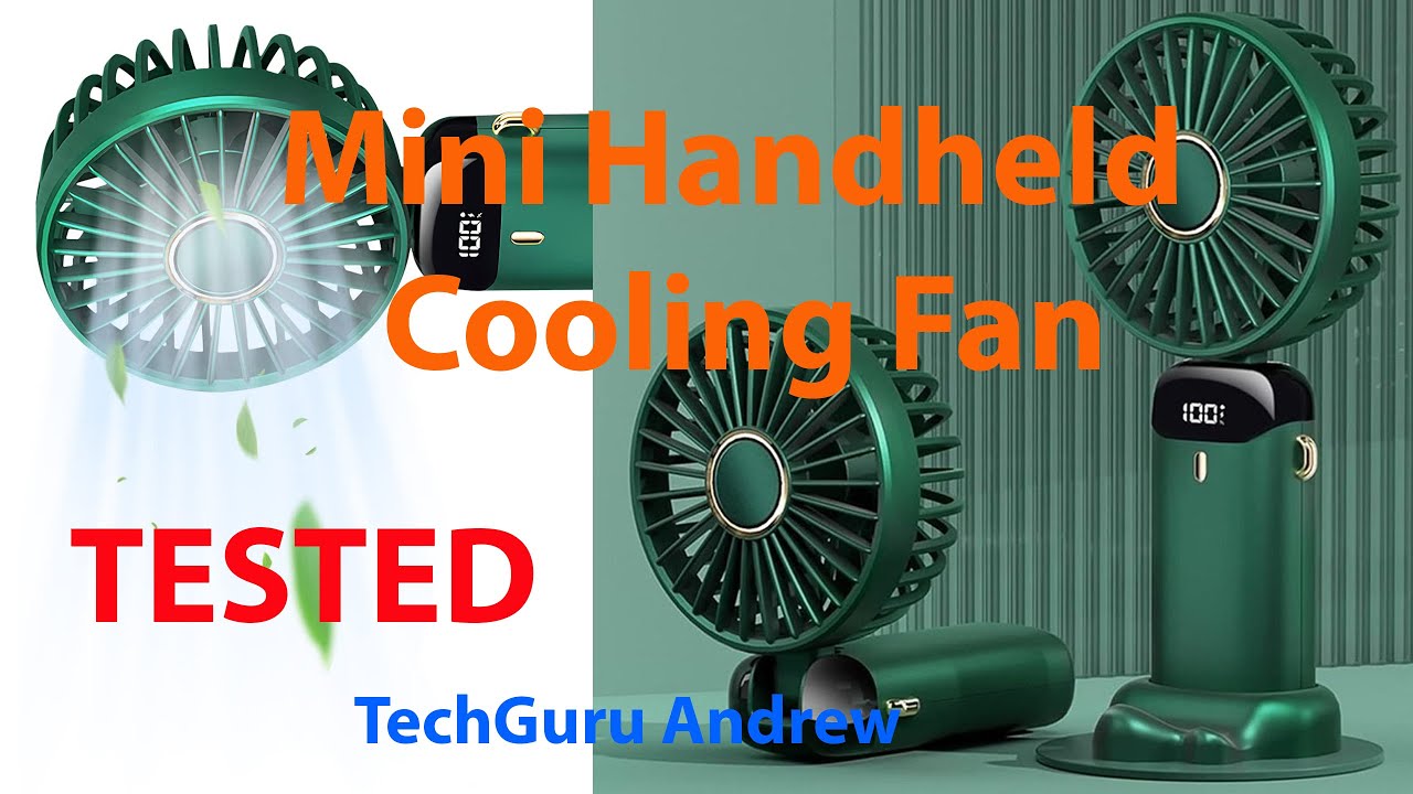 Portable Fan Mini Handheld Rechargeable With LED Display - YouTube