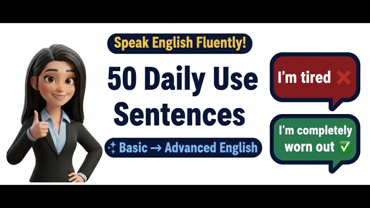 English Speaking Practice | 50 Daily Use Sentences to Speak English ...