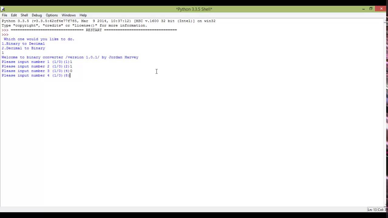Python tutorial 16 - Binary to decimal converter - YouTube