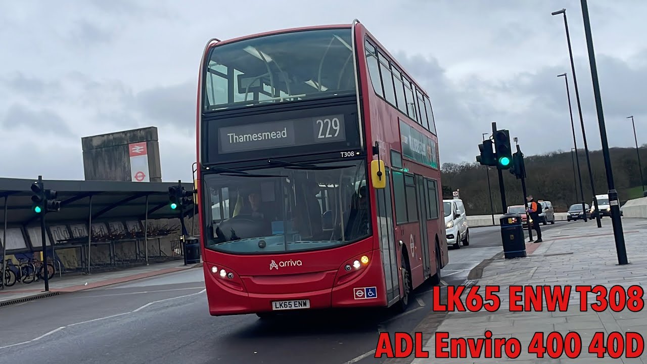Arriva London (DT) Route 229 | ADL Enviro 400 40D | LK65 ENW T308 - YouTube