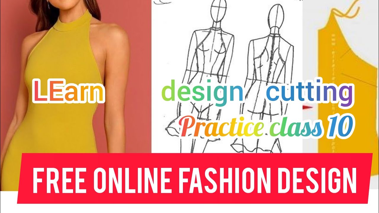 Online FASHION Design// Design Cutting Stitching // Practice class 8 ...