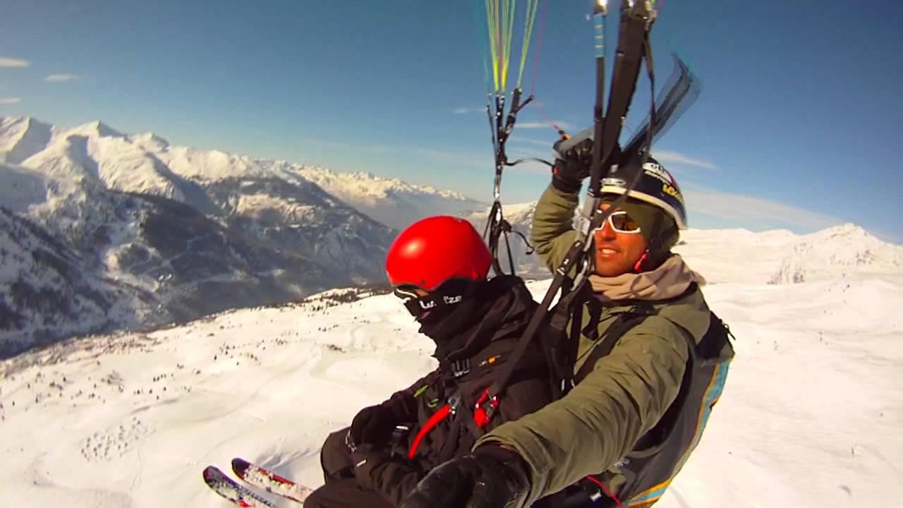Baptême de l'air en parapente l'hiver - YouTube