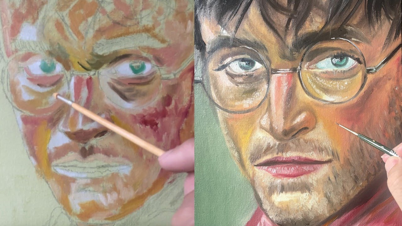 Painting a portrait of Harry Potter - OIL - EASY - FAST - Alla Prima ...