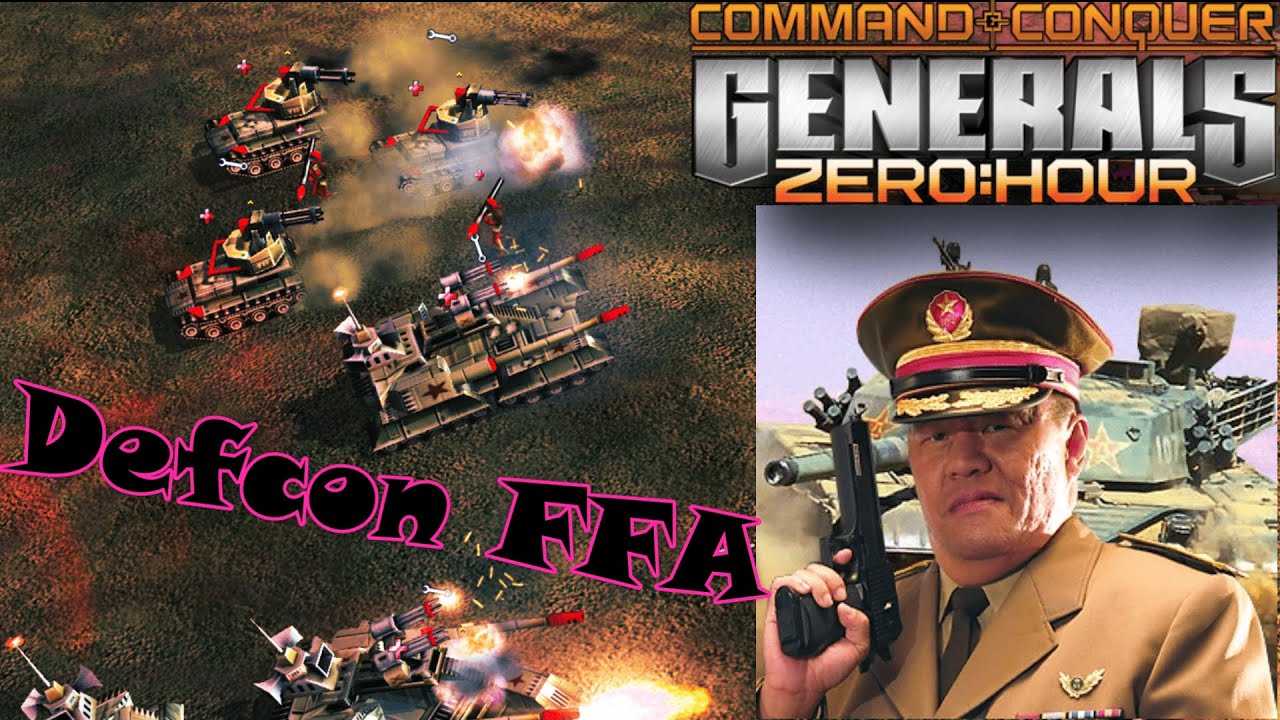 Command & Conquer Generals: Zero Hour Defcon FFA Tank Rush!! - YouTube