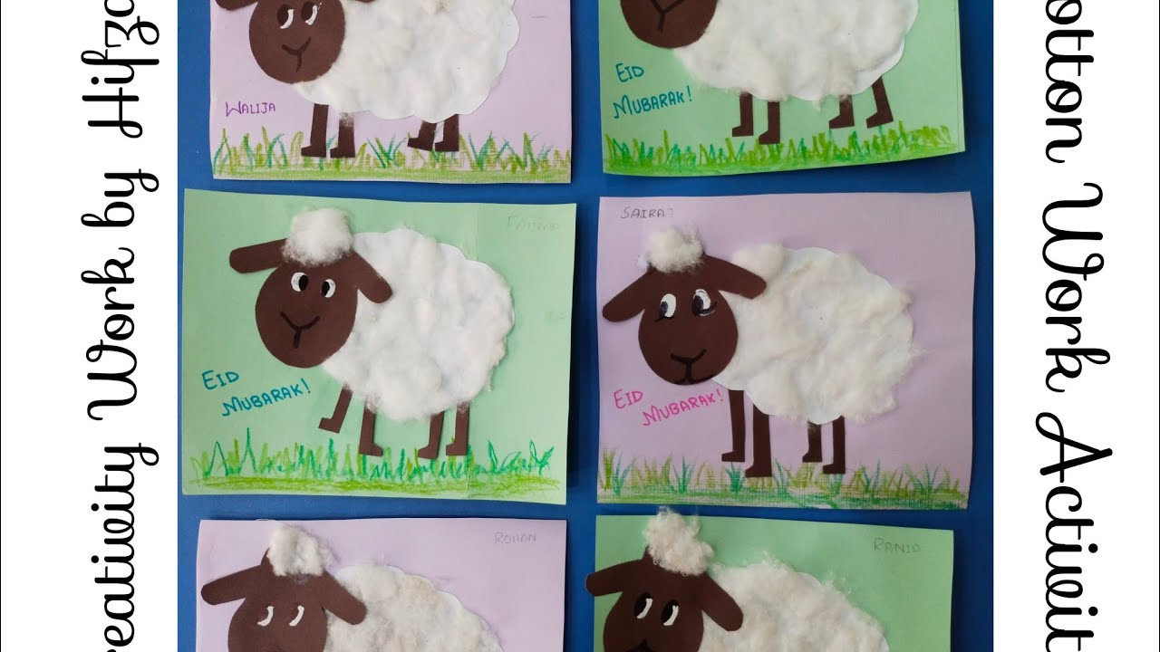 cotton work activity/ making sheep with cotton easy craft #creativity ...